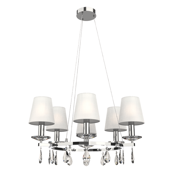 Полилей Elmark Barbara, 6хЕ14, Бял/Хром - eMAG.bg