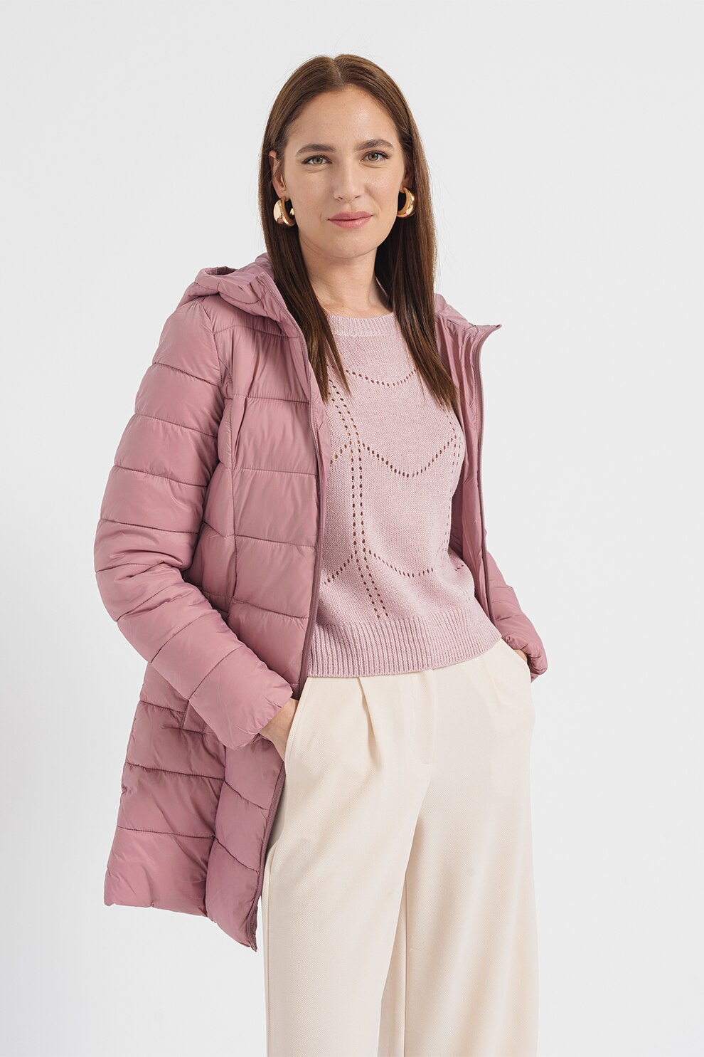 JdY, Geaca cu vatelina si gluga Zulu, Lila, XS - eMAG.ro