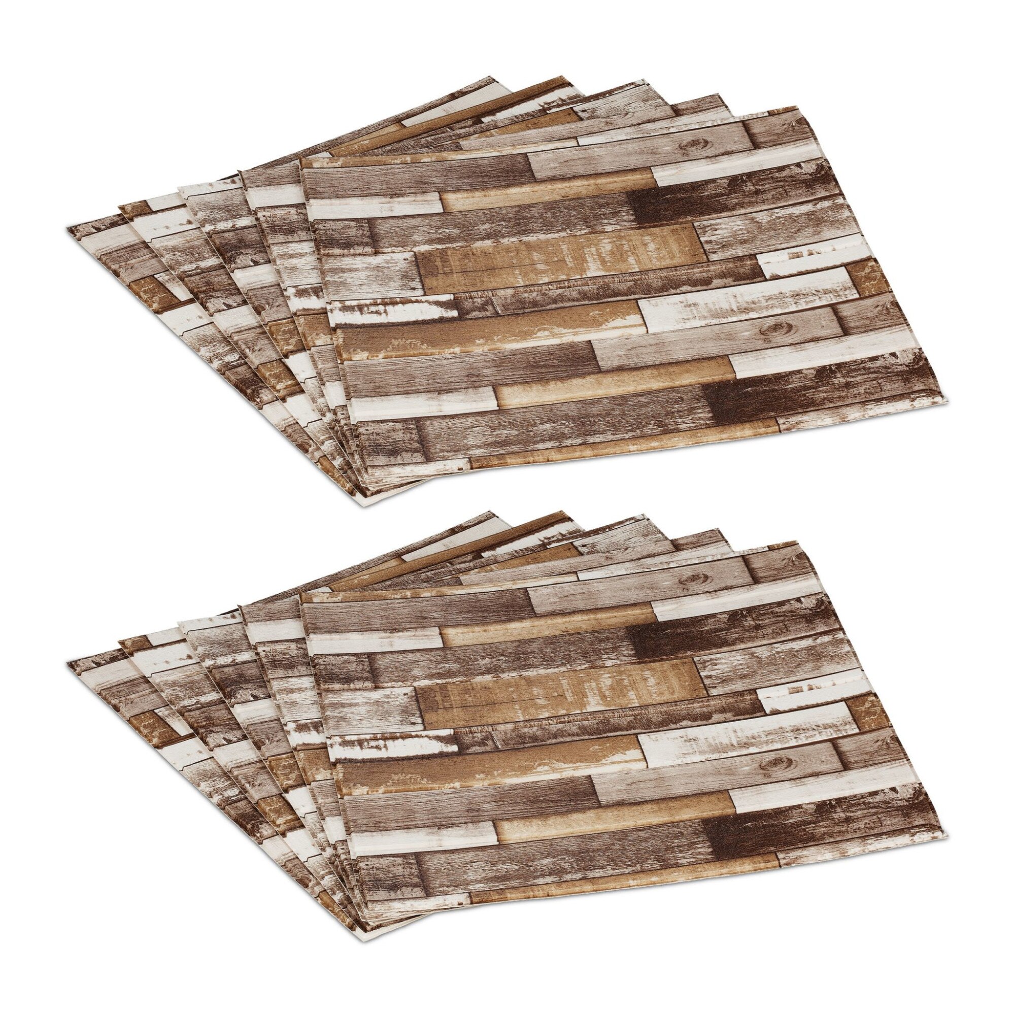 Set 10 placi decorative, Relaxdays, model C, dimensiune placa 70 x 70 ...