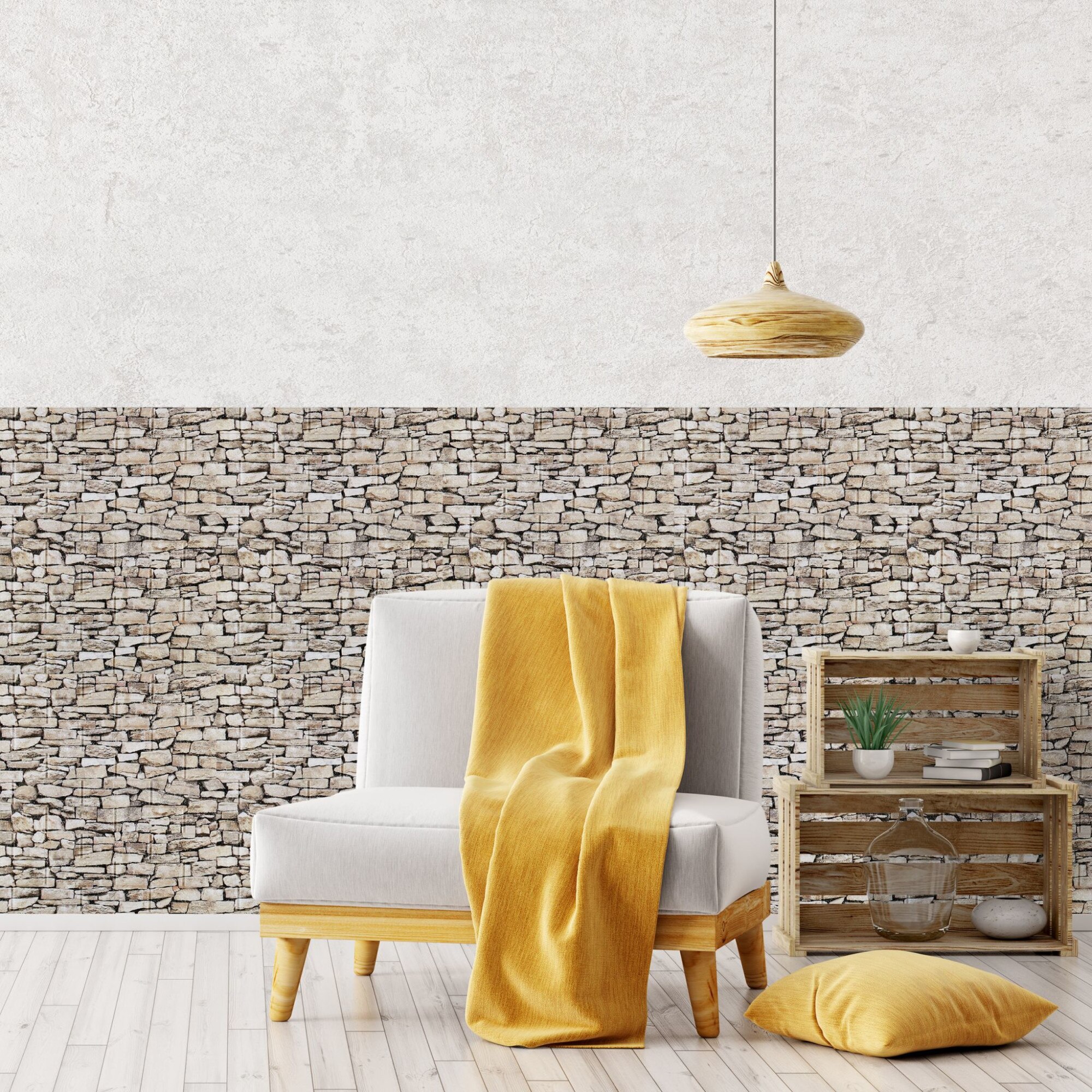 Set 10 placi decorative, aspect piatra, Relaxdays, model B, dimensiune ...