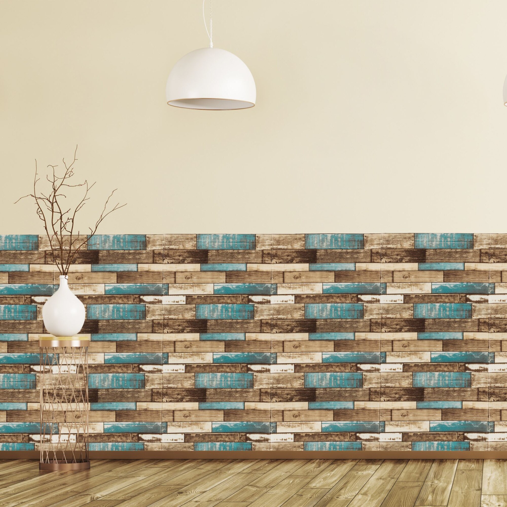 Set 10 placi decorative, Relaxdays, model D, dimensiune placa 70 x 70 ...