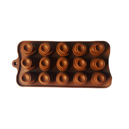 Forma silicon pentru bomboane, 15 cavitati, Diverse forme, Maro, 21 cm ...