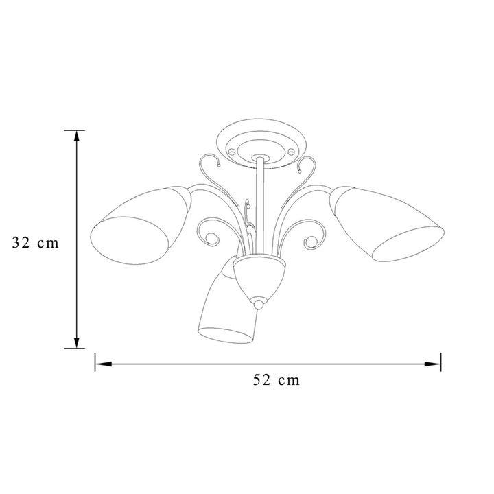 Lustra Italiana, Agora Lighting, Otel, 3x E27, Crom - eMAG.ro