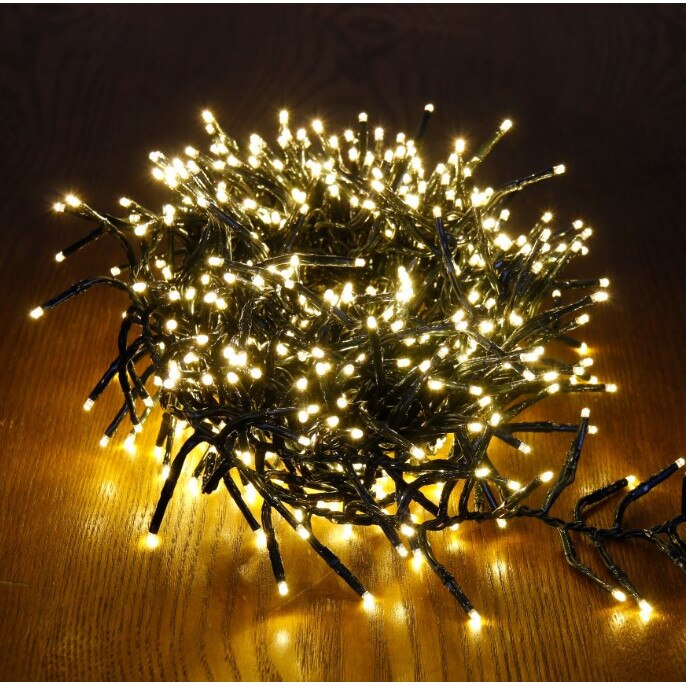 Instalatie brad Craciun, Hoff Cluster, 1512 LED-uri albe cu lumina calda, 11 m, controler, 8 ...