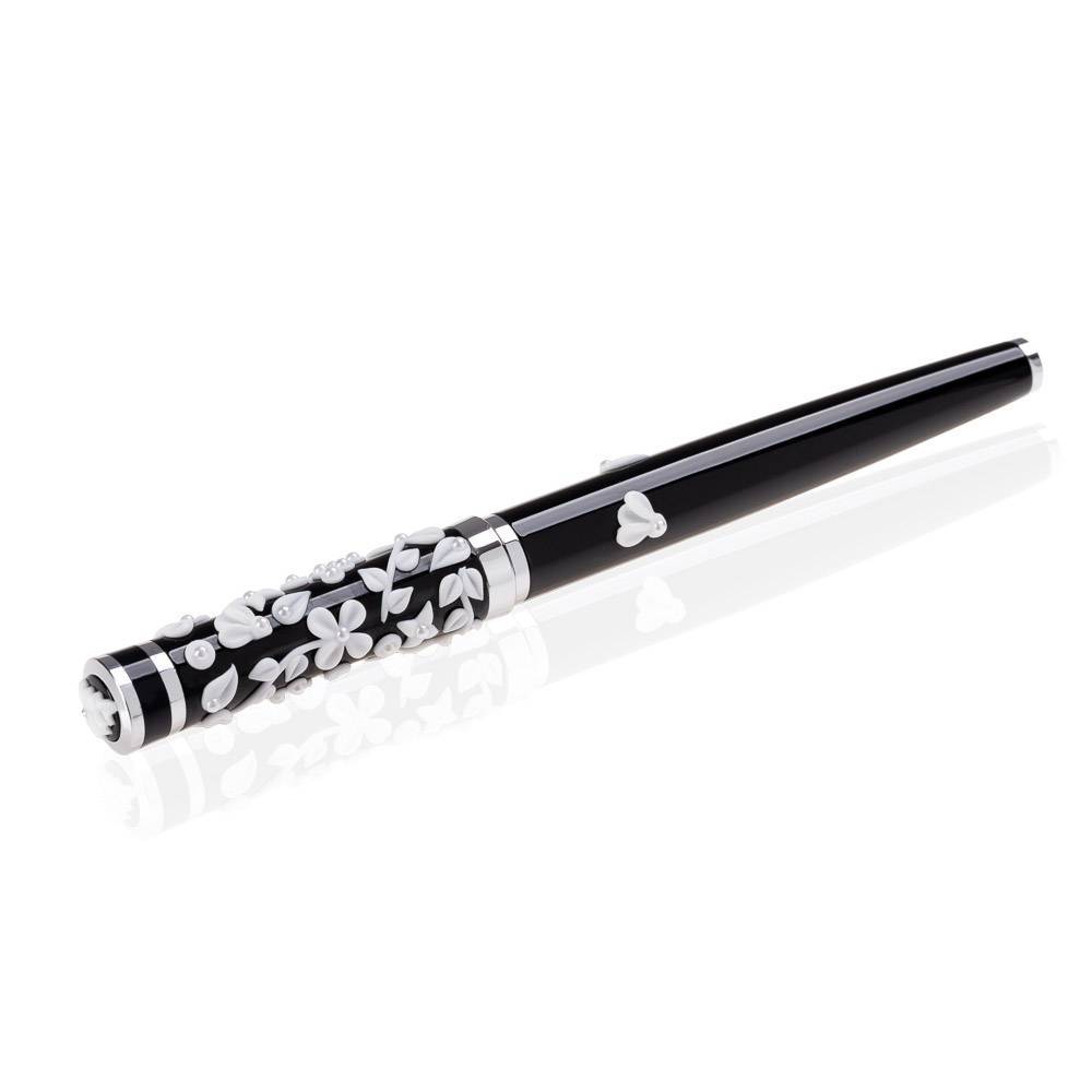 Stilou Roxi Black or White, penita M, convertor cerneala inclus, corp ...