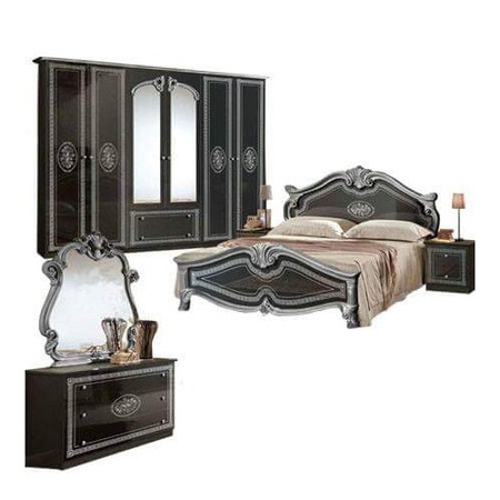 Dormitor italian clasic negru lucios VENUS - eMAG.ro