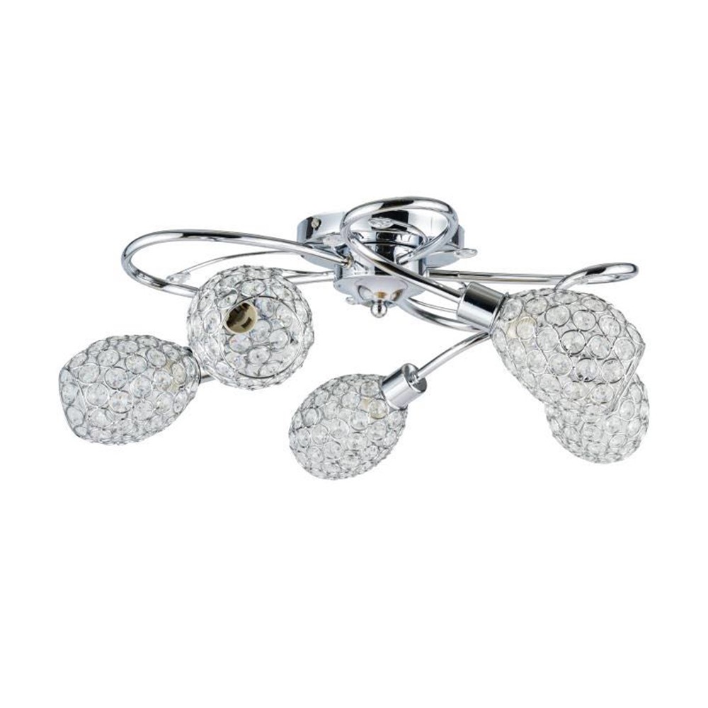 Lustra Stella, Agora Lighting, Otel, 5x E14, Crom - eMAG.ro