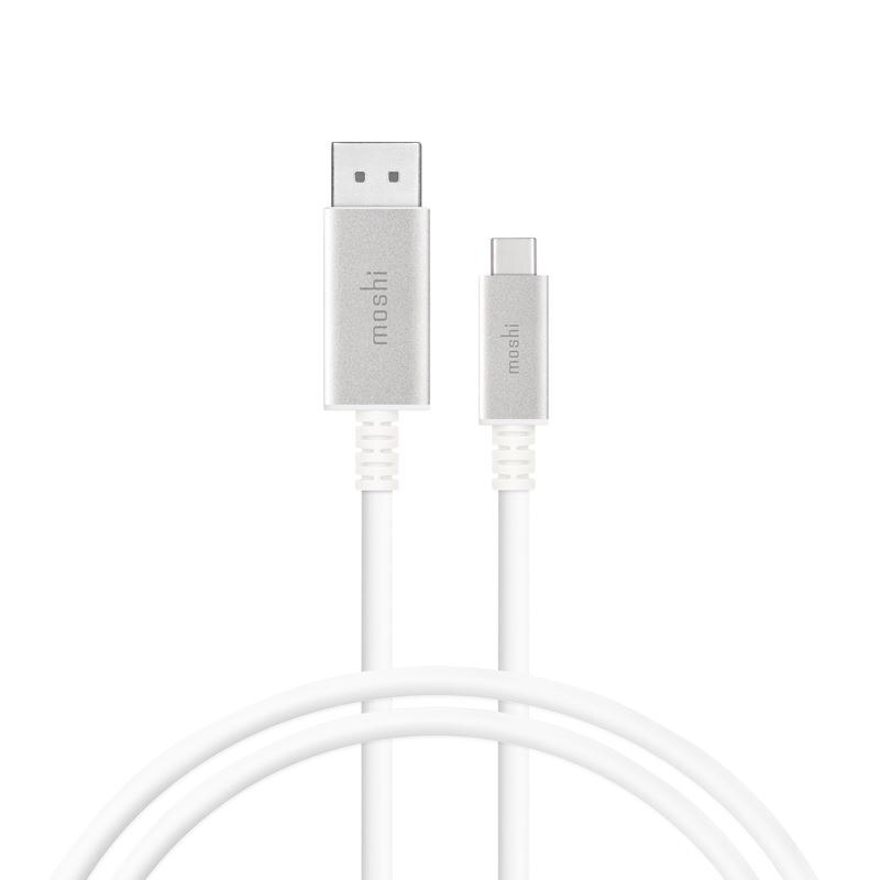 Cablu USB-C /DisplayPort, Moshi, Adaptor aluminiu, 1.5m, Alb/Argintiu ...