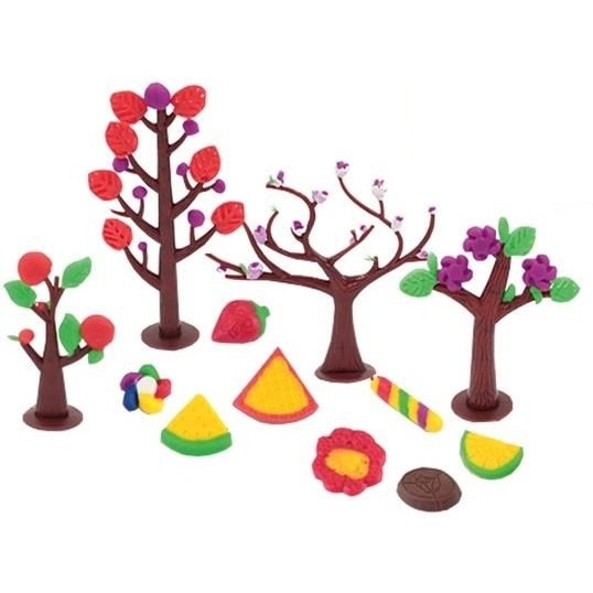 Set creativ modelare cu copacei Funny Lucky, 4 culori plastilina - eMAG.ro