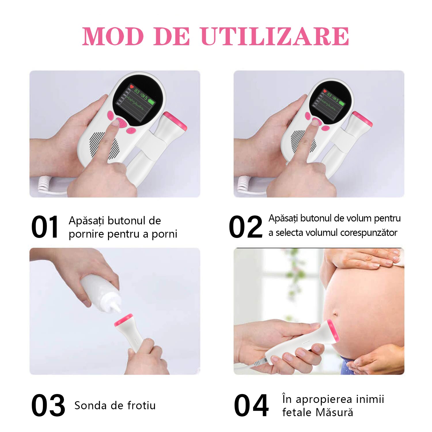 Monitor Fetal Doppler, BYONDSELF®, Pentru Gravide, model T501 ...