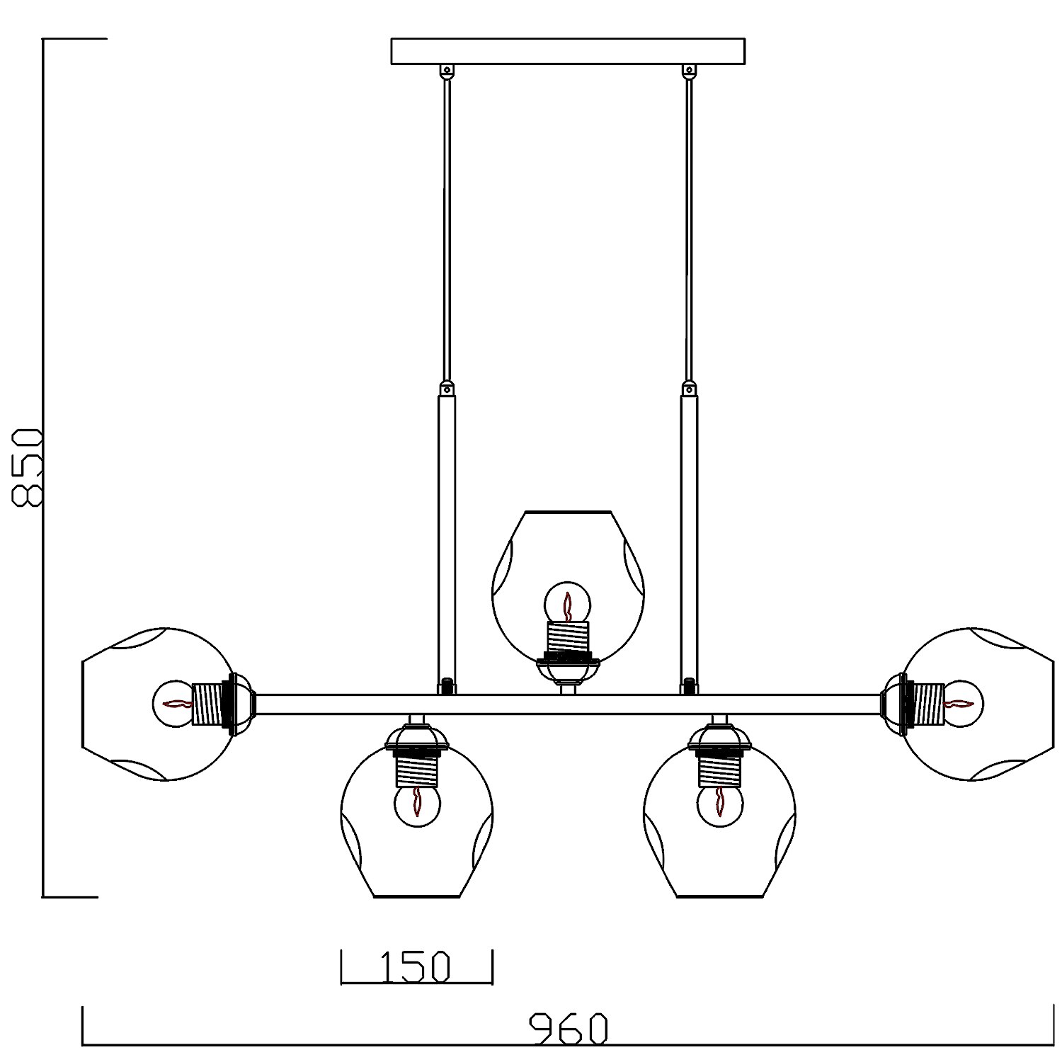 Lustra Liza, Agora Lighting, Otel, E27, Argintiu - eMAG.ro