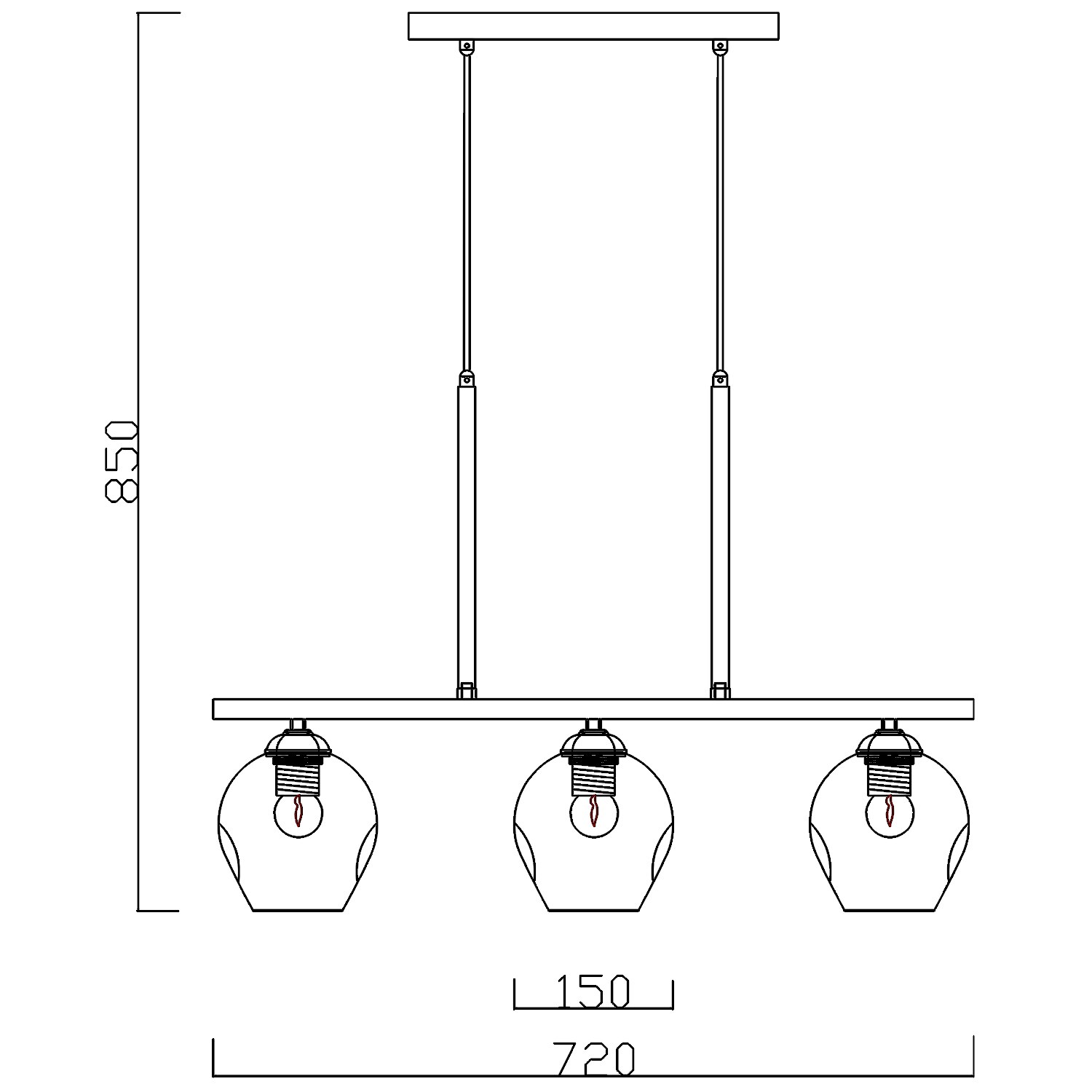 Lustra Liza, Agora Lighting, Otel, 3x E27, Argintiu - eMAG.ro
