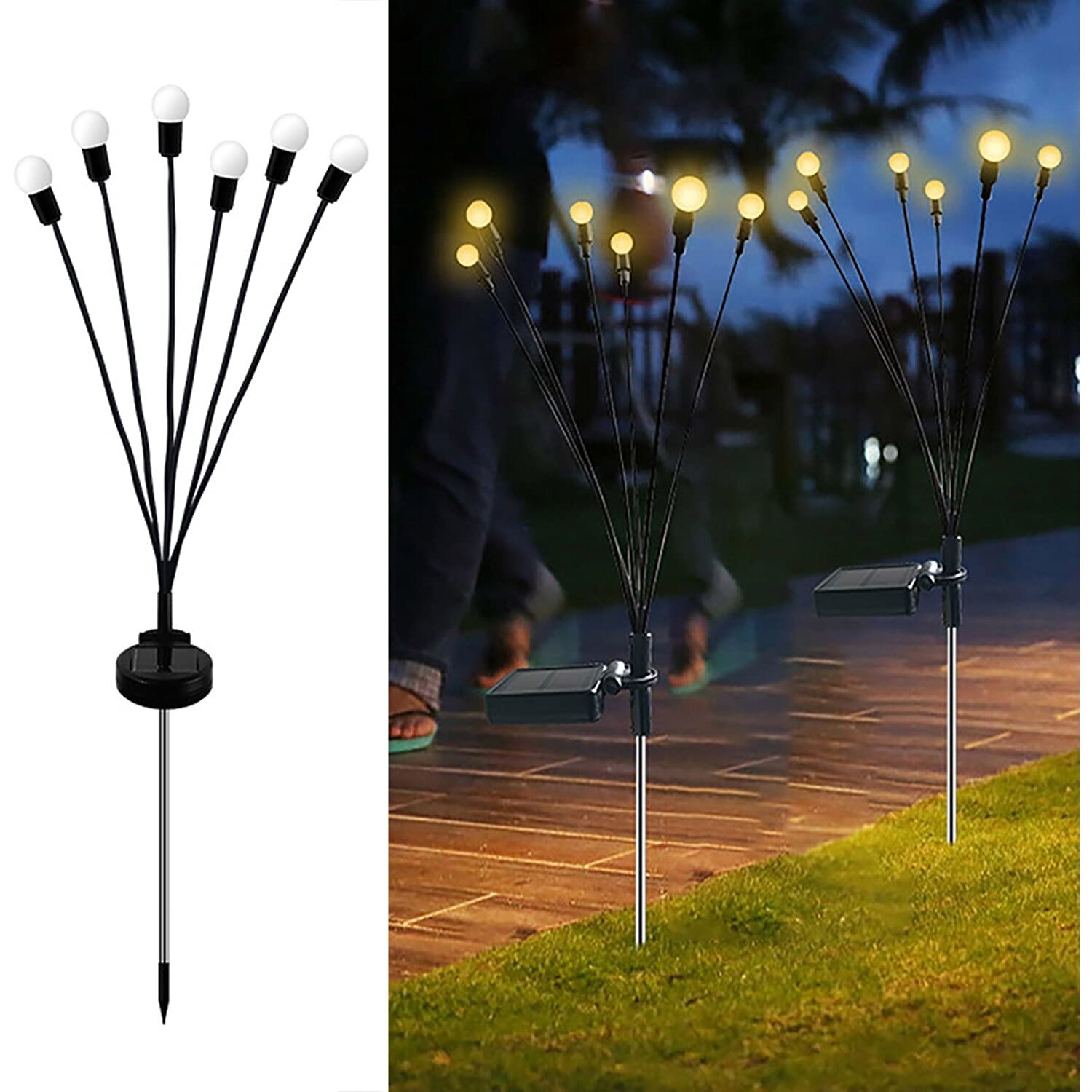 Set 2x lumini solare de gradina, alb cald - eMAG.ro