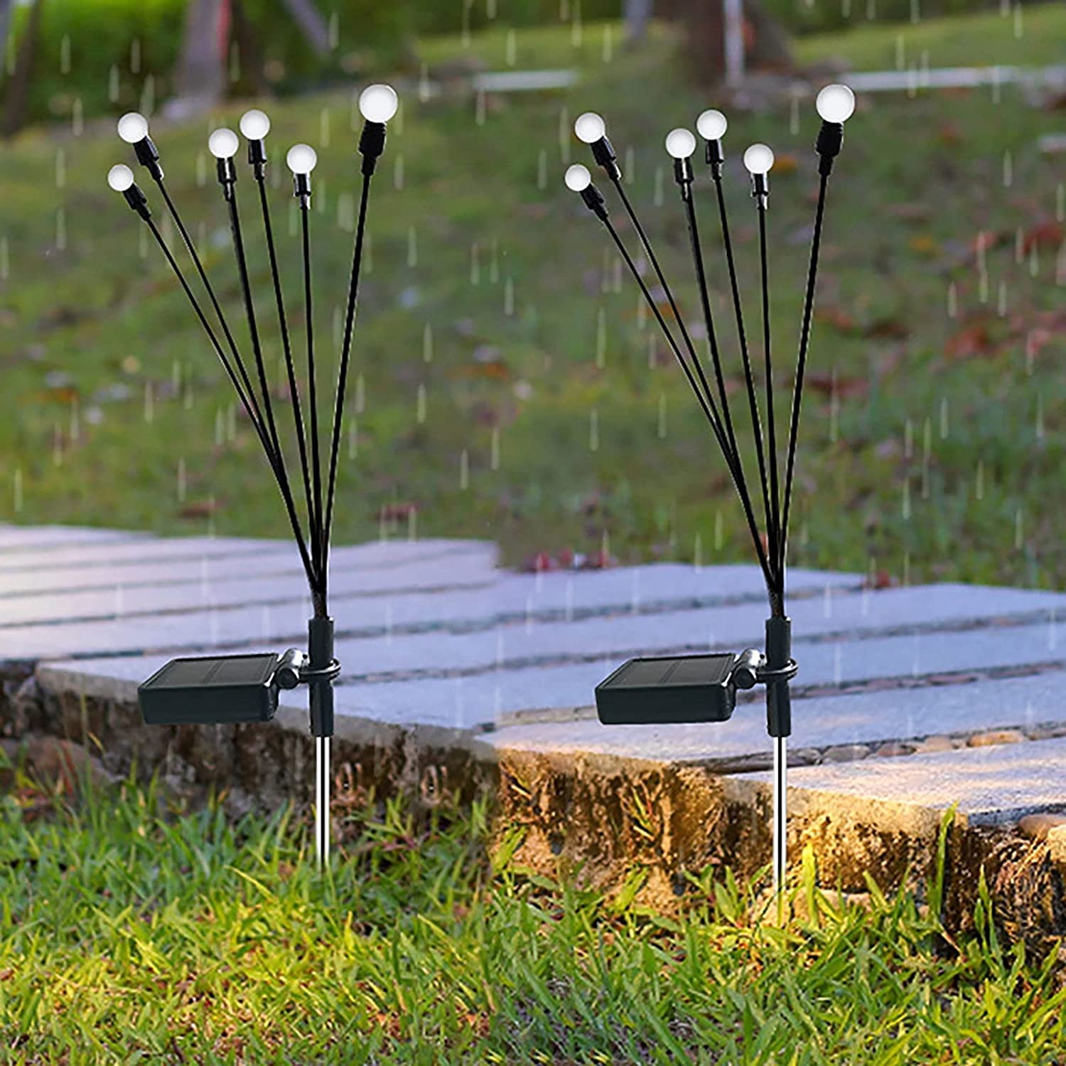 Set 2x lumini solare de gradina, alb cald - eMAG.ro