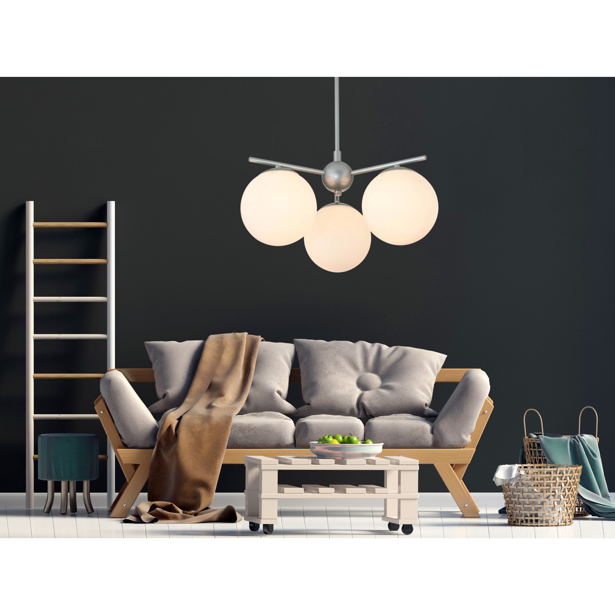 Lustra Paloma, Agora Lighting, Otel, E27, Argintiu - eMAG.ro