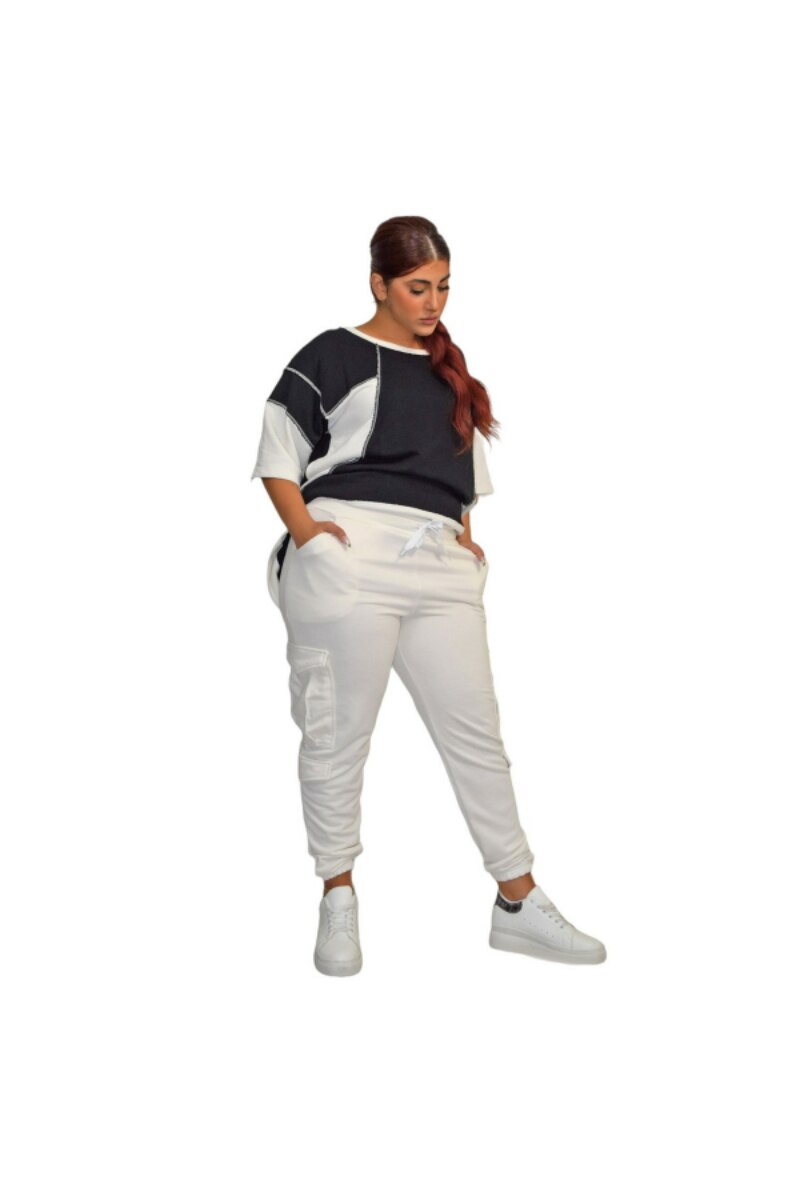 Pantaloni jogger, Morena Spain, plus size, regular fit, Alb, S - eMAG.ro