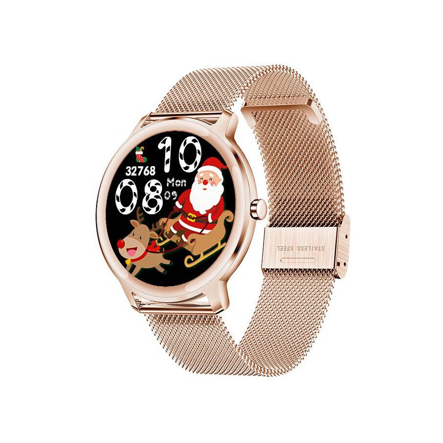 Ceas inteligent R18 pentru femei cu echipat cu monitor de ritm cardiac ...