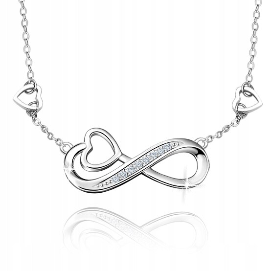 Colier dama, Mennica Bydgoska, Model infinit, Argint, Pietre zirconiu ...