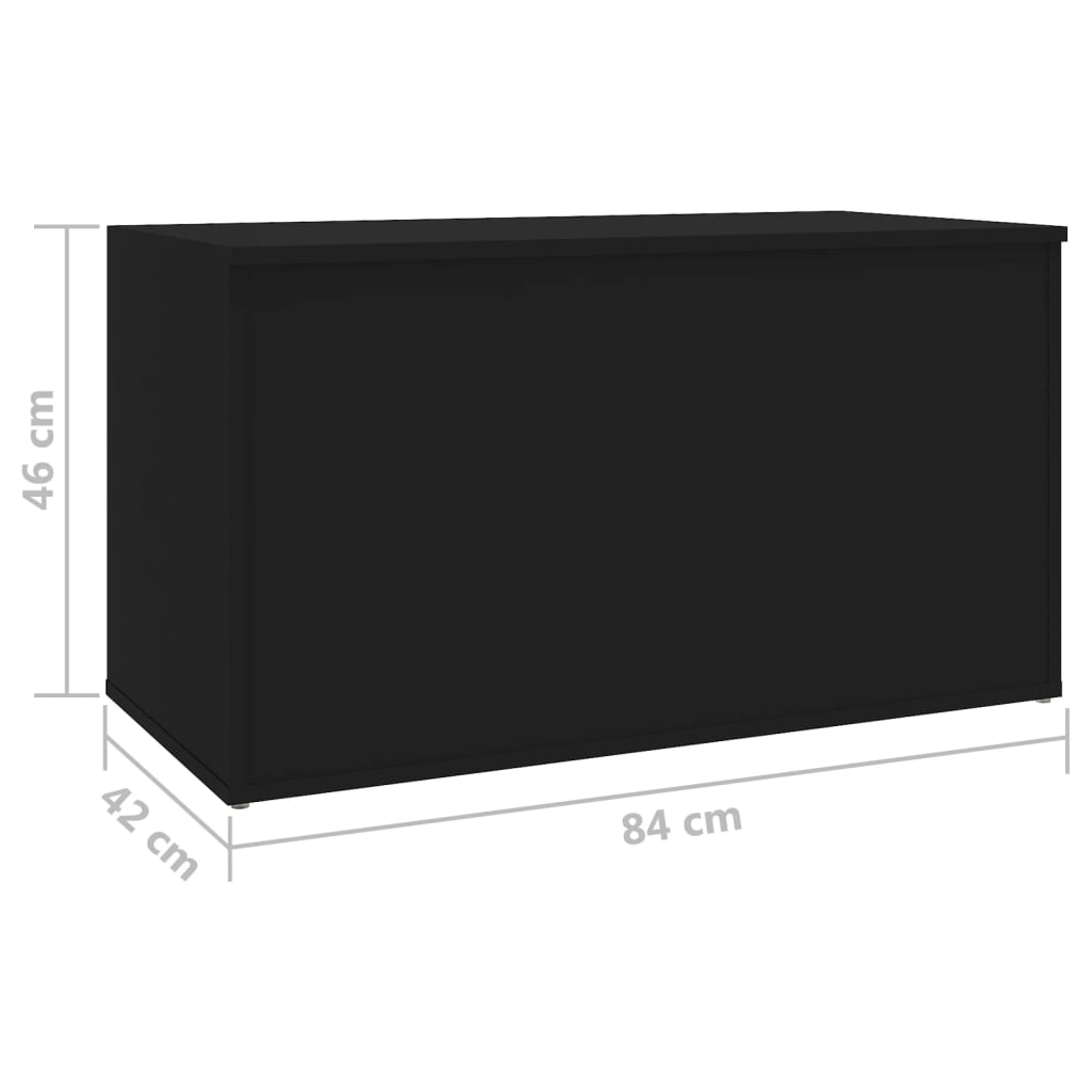 Cufar de depozitare, Unic, negru,84x42x46 cm, lemn compozit, pentru ...