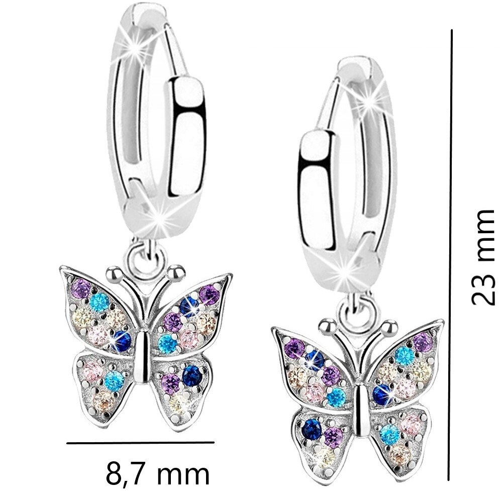 Cercei fete, Mennica Bydgoska, Pandantiv fluture, Argint 925, Argintiu ...