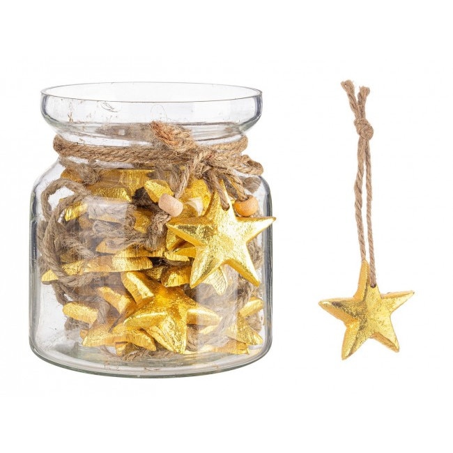 Set 60 ornamente brad Stelute aurii 5x5 cm - eMAG.ro