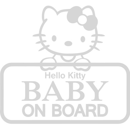 Set stickere autocolante, Baby on board - Hello Kitty, alb, 2 buc, 15 ...