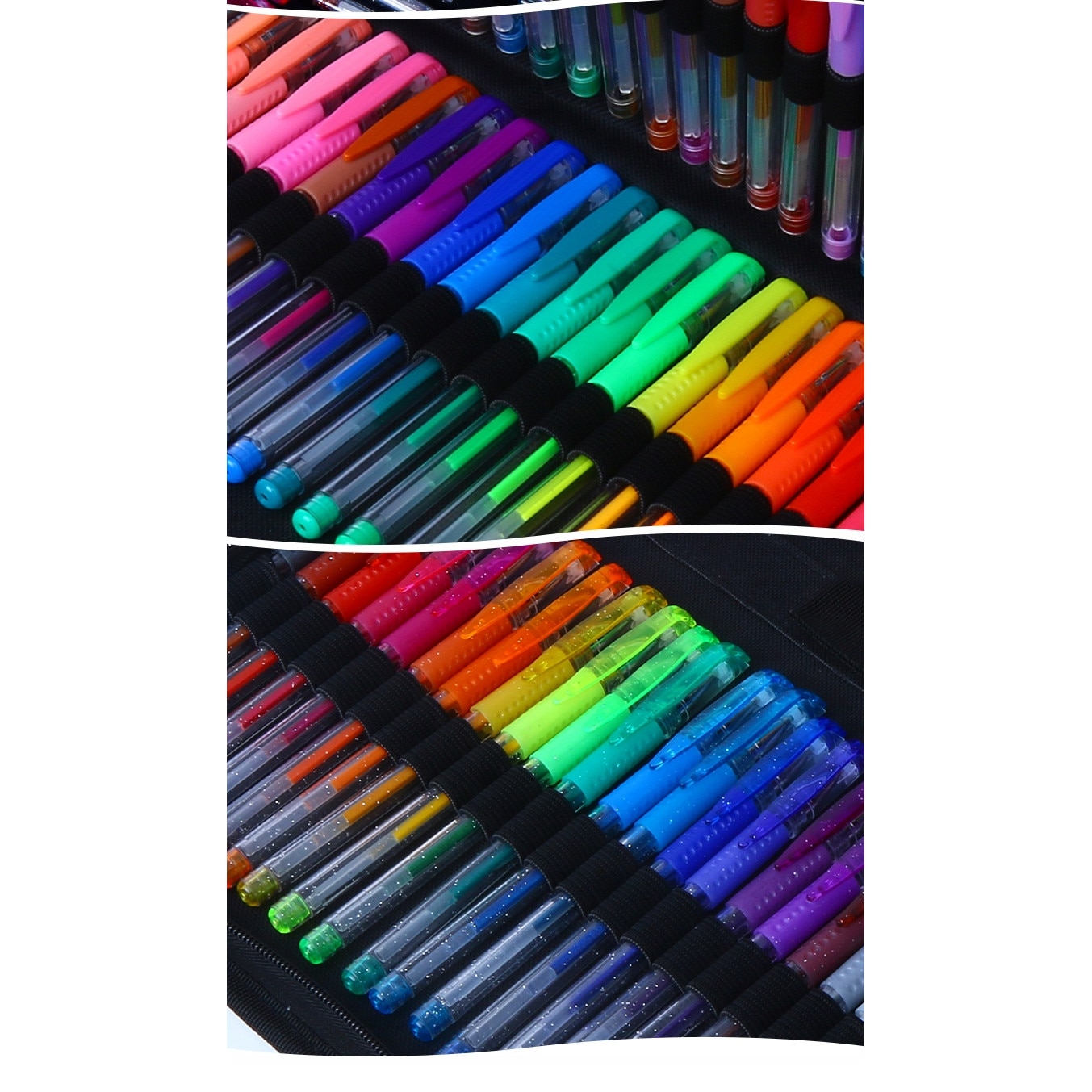 Set pixuri colorate cu gel si sclipici H&B, 122 in 1 - eMAG.ro