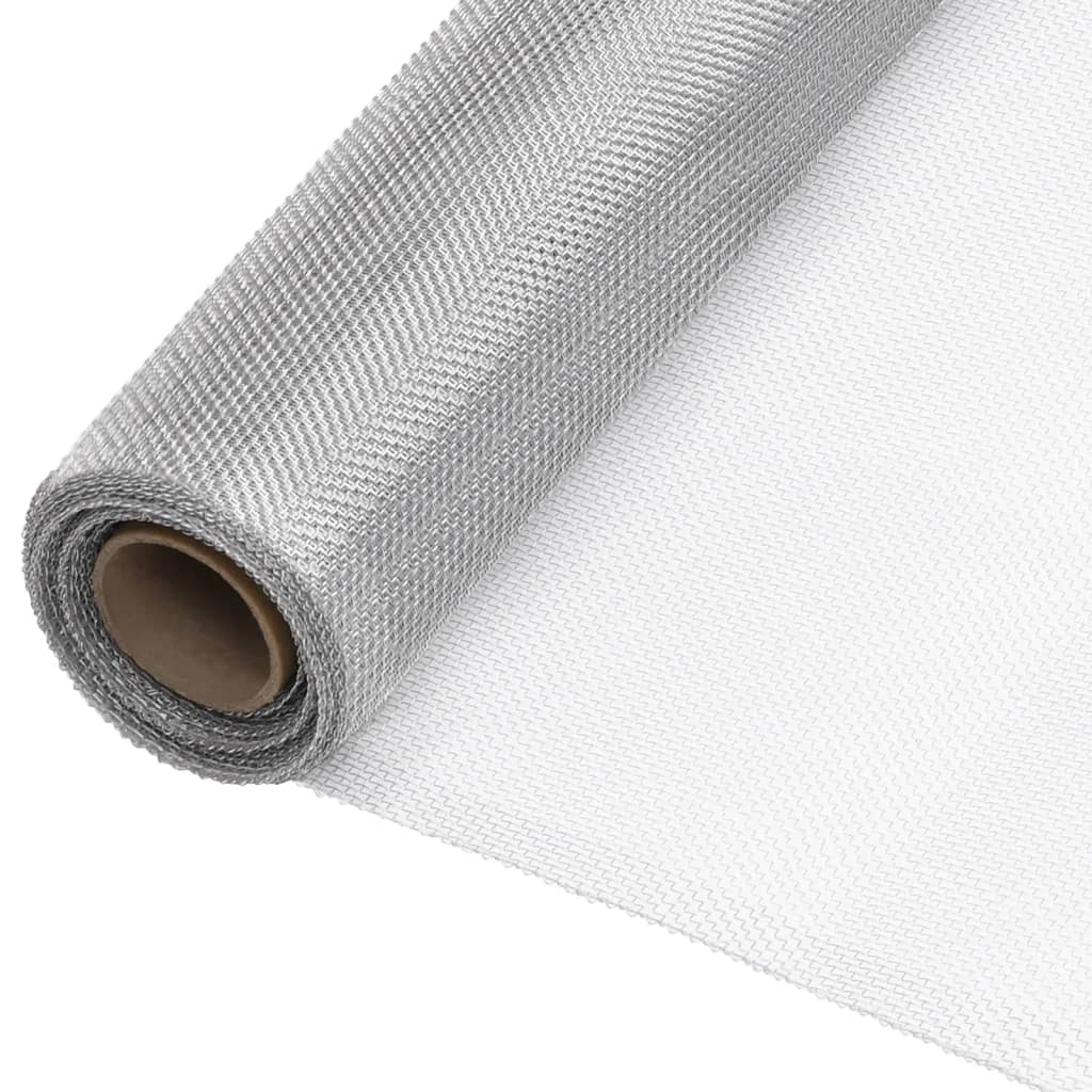 Plasa de sarma, argintiu, 60x500 cm, aluminiu, stabil si robust, 0,55 ...