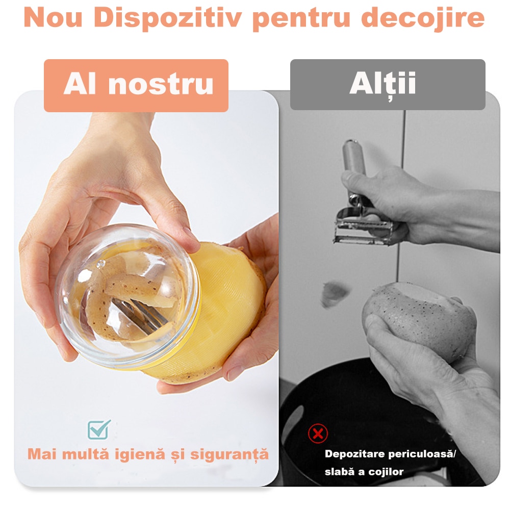 Dispozitiv pentru decojire legume si fructe, SDLOGAL, cu compartiment ...