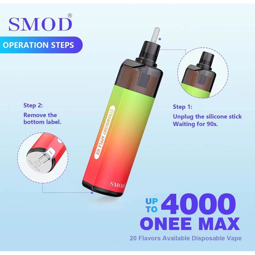 Tigara electronica, SMOD, 4000puffs, Aroma jeley bomboane lamaie ...