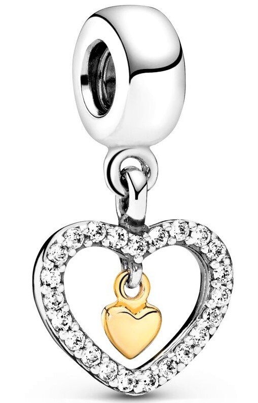 Talisman charm, Mennica Bydgoska, Model inima, Argint, Pietre zirconiu ...