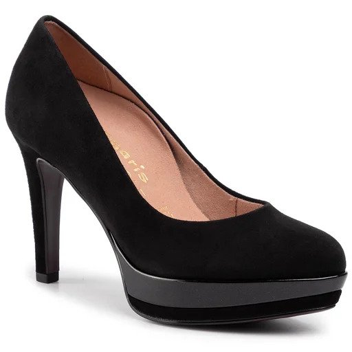 Pantofi cu toc, Tamaris, negru, piele, 35 EU - eMAG.ro