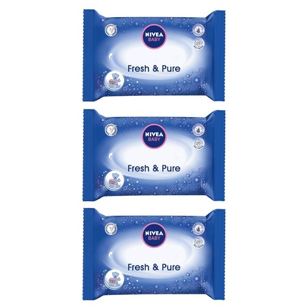 Set Servetele Umede Nivea Baby Fresh & Pure, 3 Pachete x 63 Servetele ...