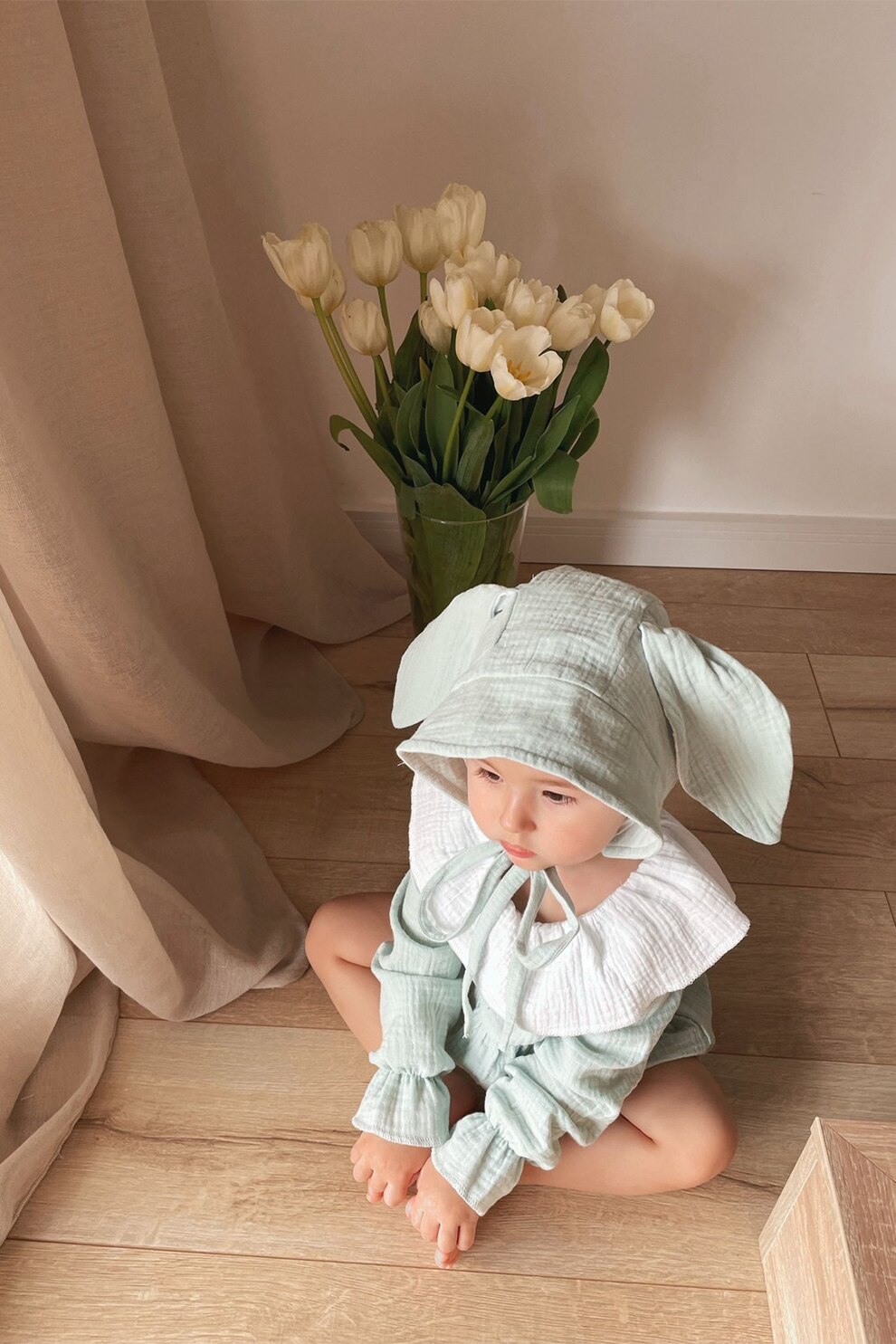 Urban Corner, Body cu guler cu volane, Verde deschis, 56 CM - eMAG.ro