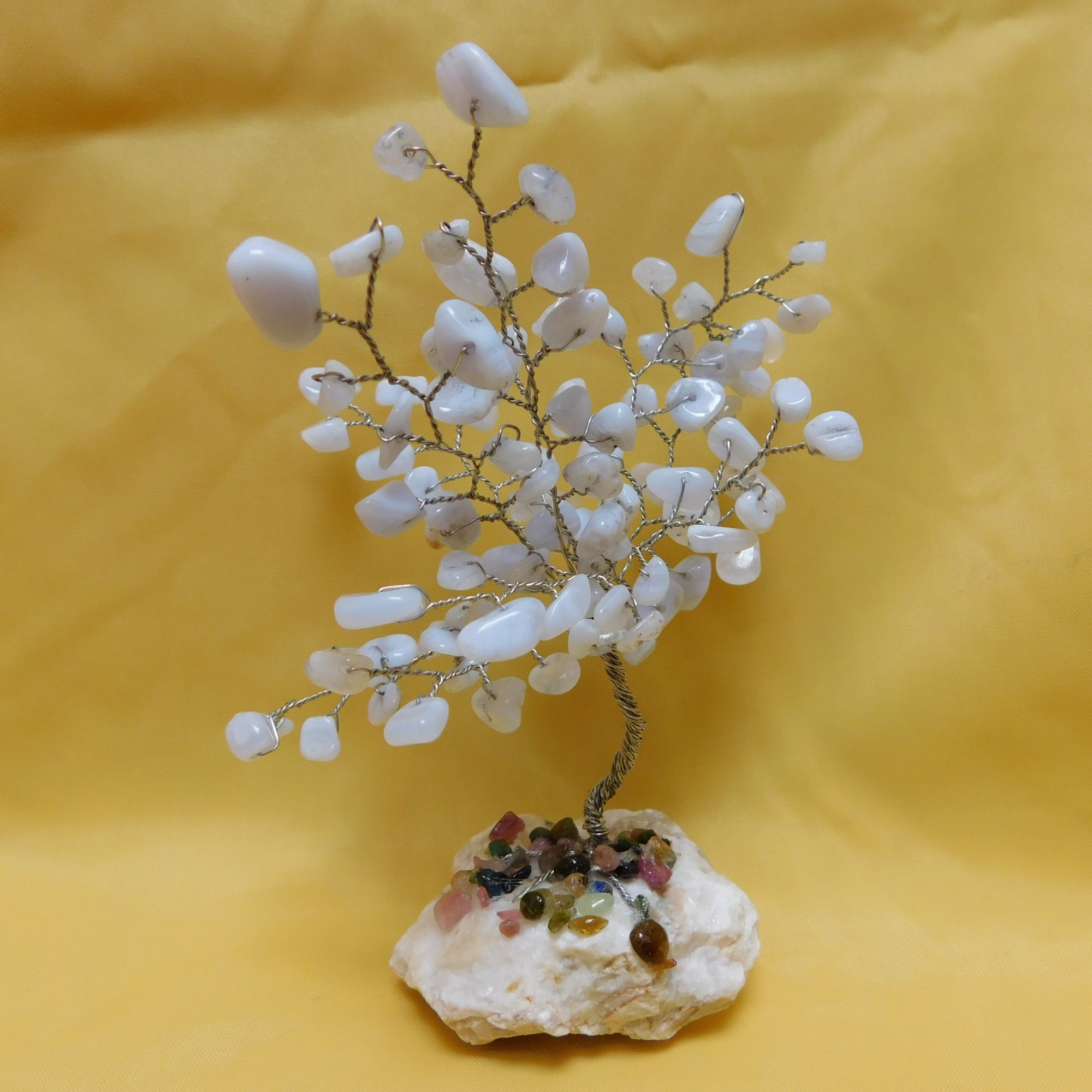 Copacel decorativ "Pomul vietii" din agat "dantela albastra", 14 cm ...