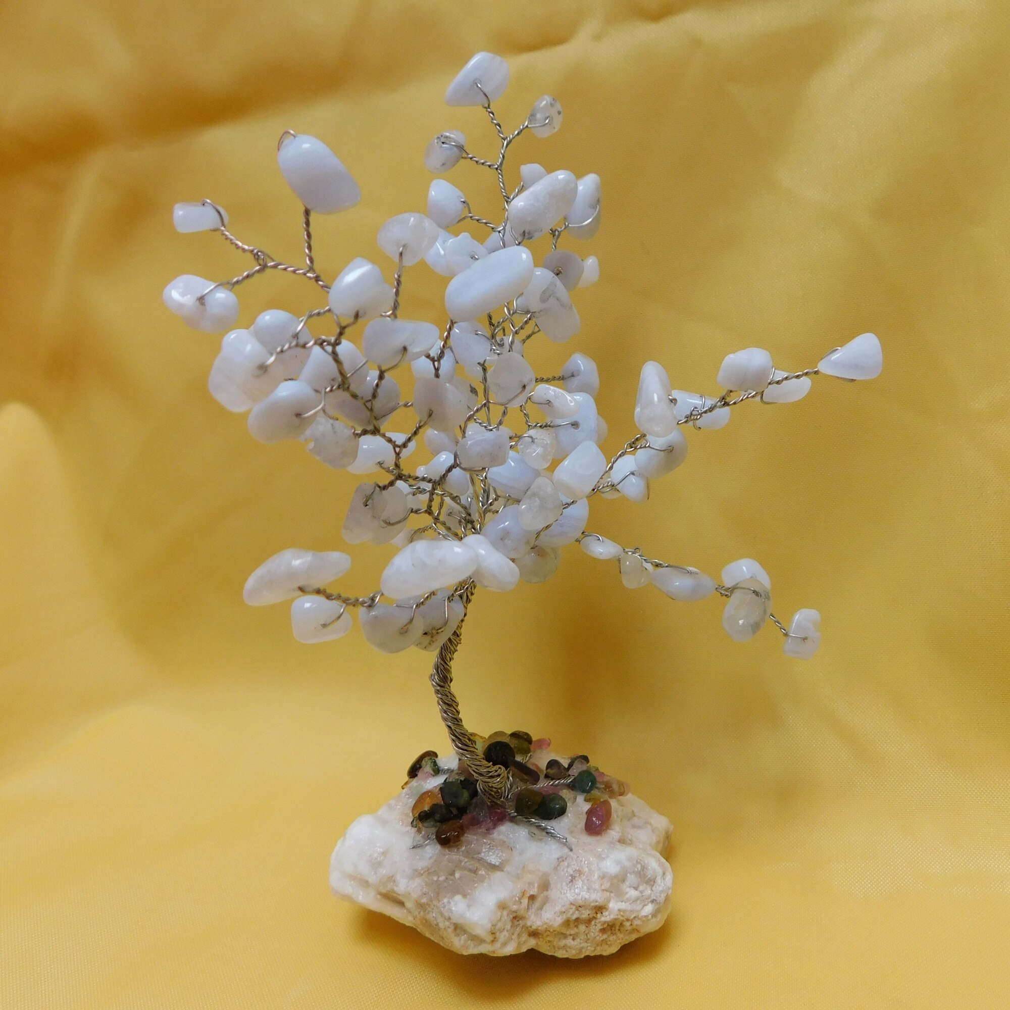 Copacel decorativ "Pomul vietii" din agat "dantela albastra", 14 cm ...