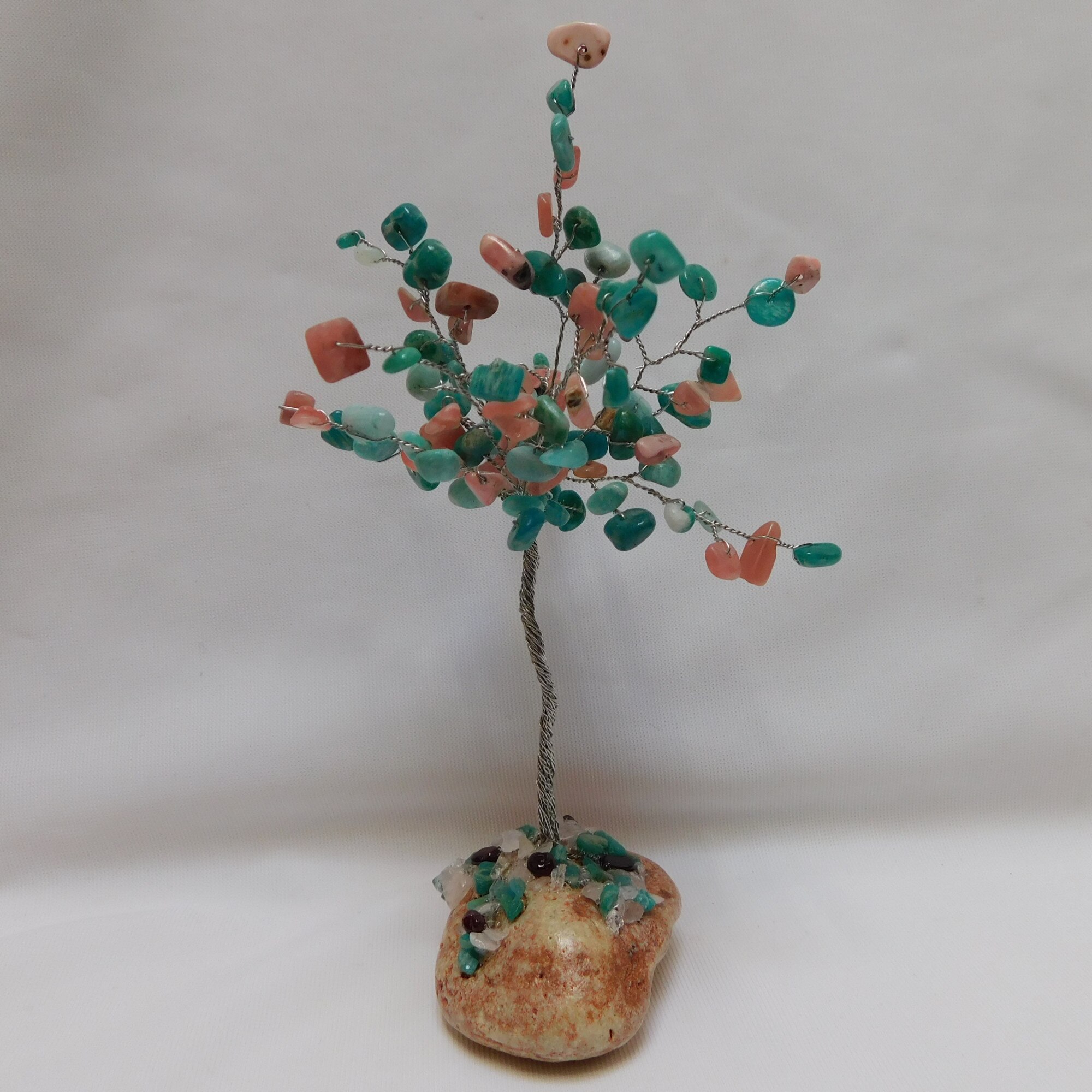 Copacel decorativ "Pomul vietii" din hemimorfit si rodocrozit, 14 cm ...