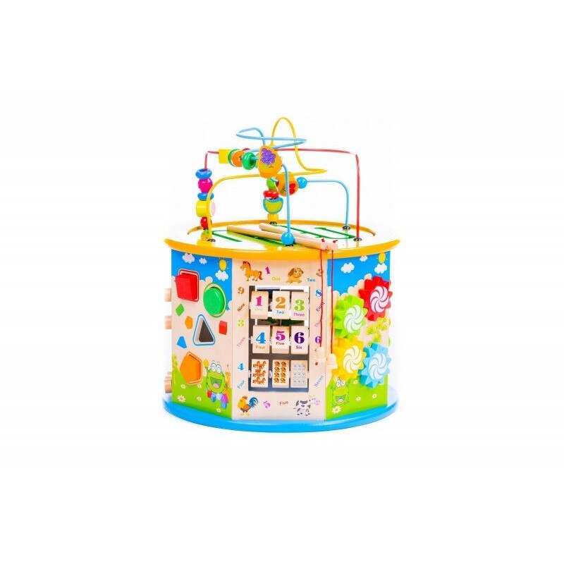 Cub educativ pentru copii, Lemn, 3+ ani, Multicolor - eMAG.ro