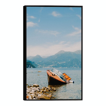 Tablou Poster Inramat, Boat on The Lake, 60x40 cm, Rama Neagra - eMAG.ro