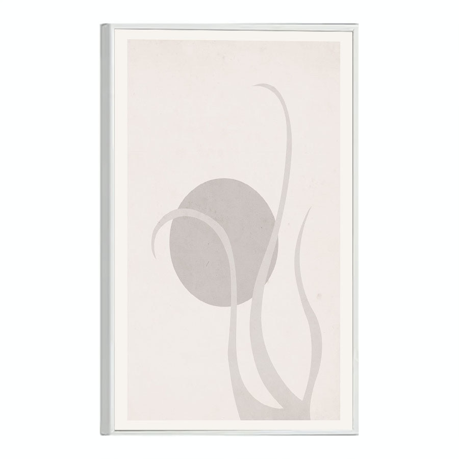 Tablou Poster Inramat, Grey Abstrct Circle, 50x 70 cm, Rama Alba - eMAG.ro