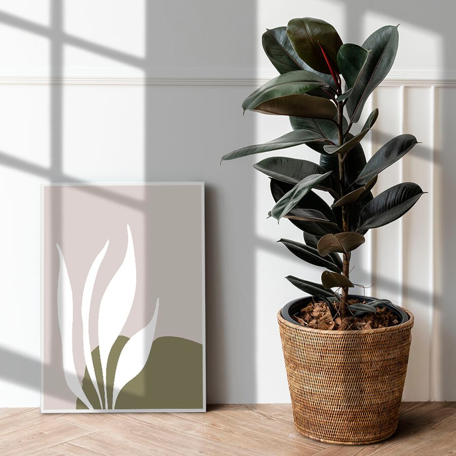 Tablou Poster Inramat, Line Art Of Plants, 21 x 30 cm, Rama Alba - eMAG.ro