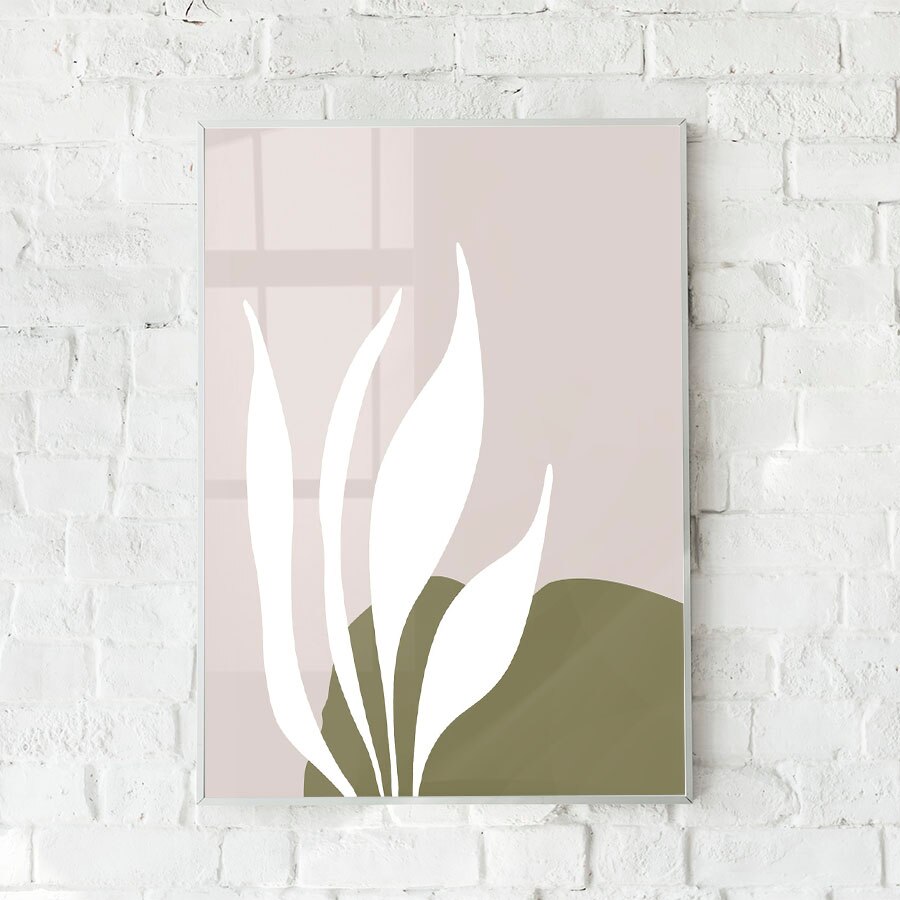 Tablou Poster Inramat, Line Art Of Plants, 21 x 30 cm, Rama Alba - eMAG.ro
