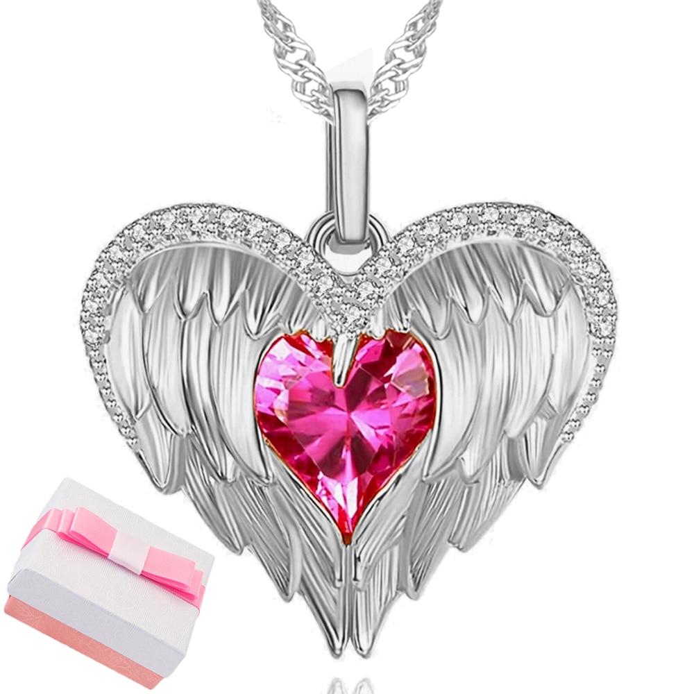 Colier dama, Mennica Bydgoska, Model inima, Argint, Argintiu/Roz - eMAG.ro