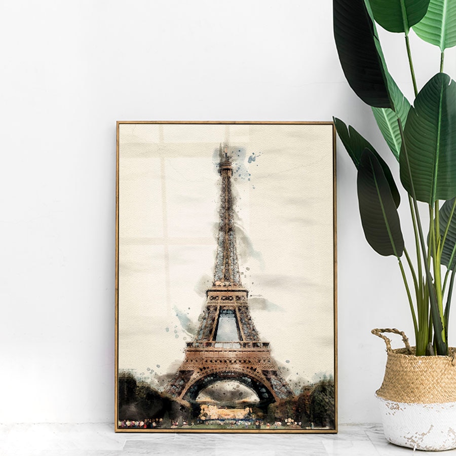 Tablou Poster Inramat, Shades of Paris, 21 x 30 cm, Rama Aurie - eMAG.ro