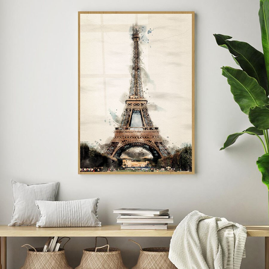Tablou Poster Inramat, Shades of Paris, 21 x 30 cm, Rama Aurie - eMAG.ro