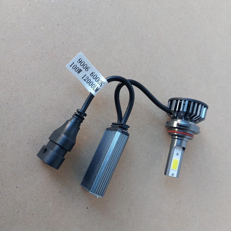 Set 2 becuri led HB4 - 9006, 100W, cob, lumina alb-rece, 12000 lumeni ...