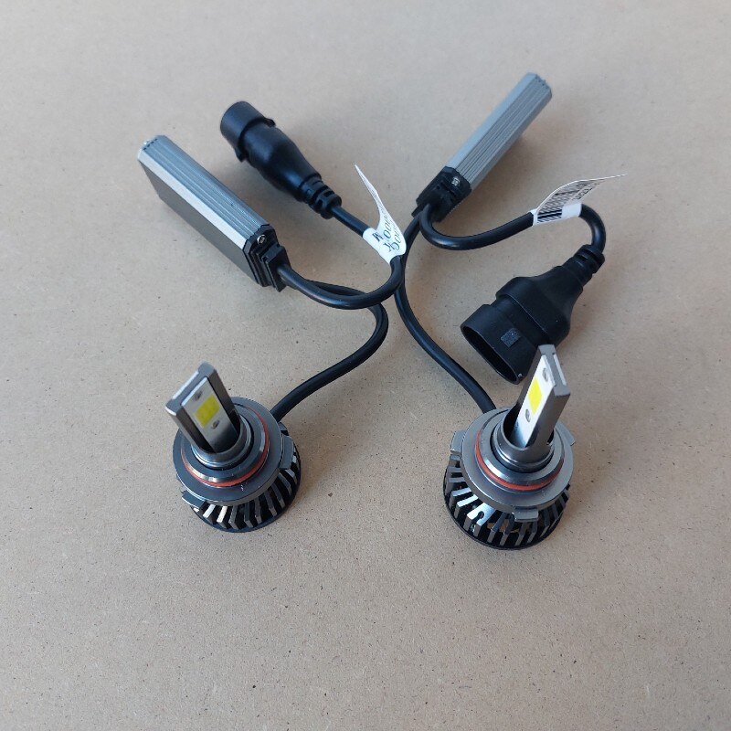 Set 2 becuri led HB4 - 9006, 100W, cob, lumina alb-rece, 12000 lumeni ...