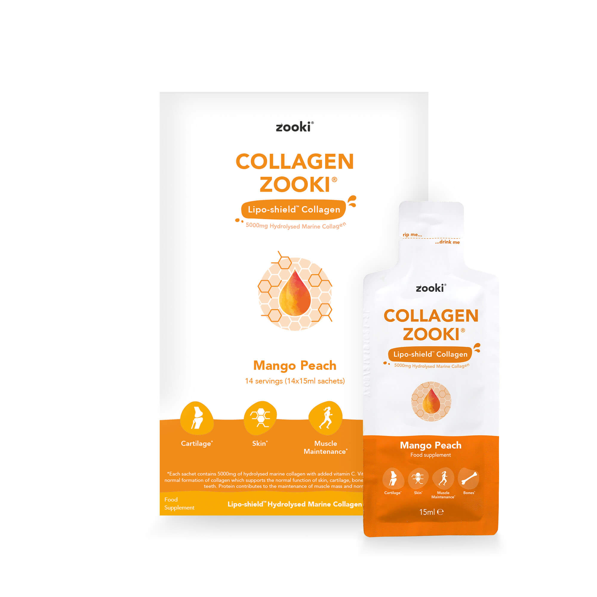 Colagen lipo-shield, cu aroma de mango si piersica, 14 plicuri, Zooki ...