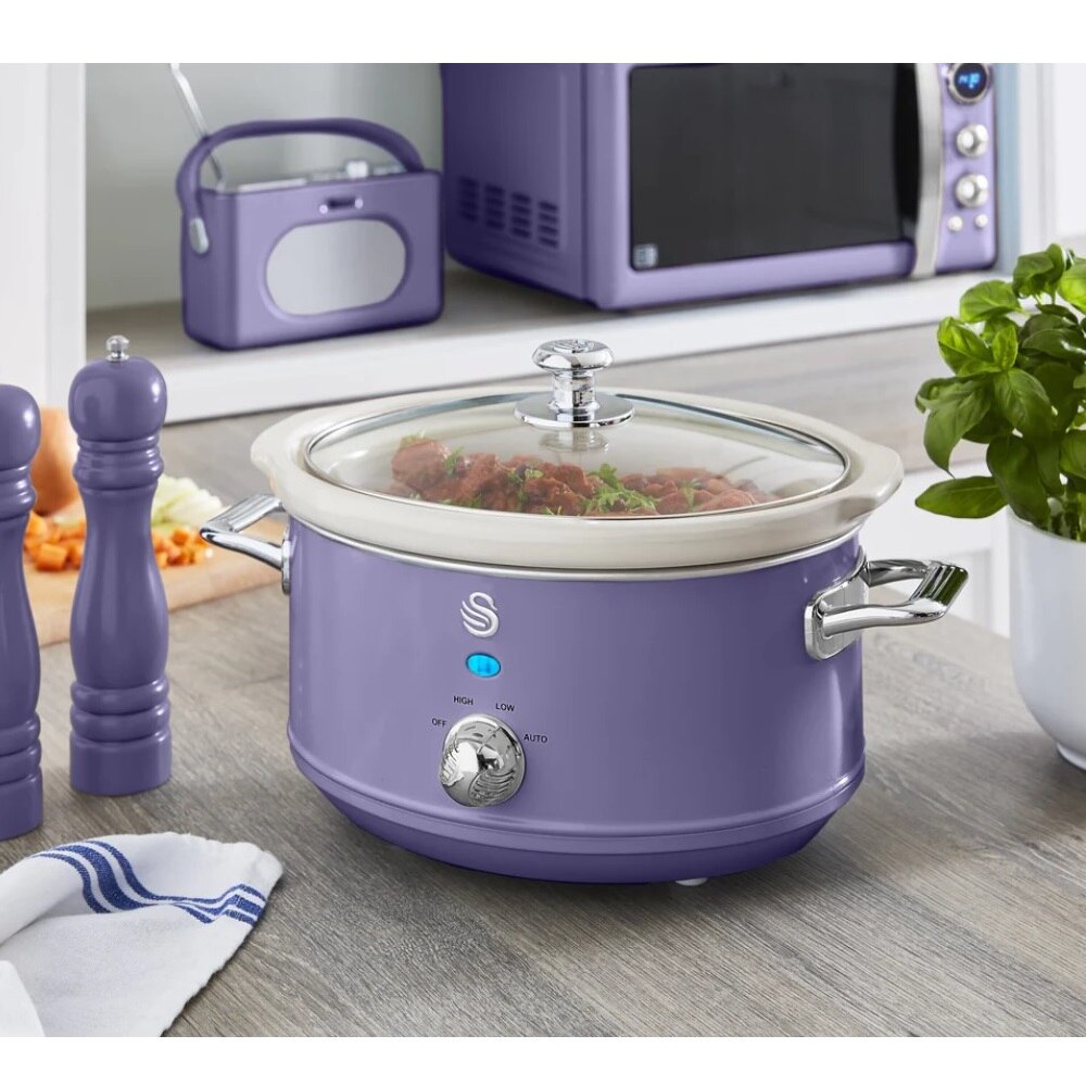 Slow cooker Swan, Retro, capacitate 3.5 litri, ideal pentru risotto ...