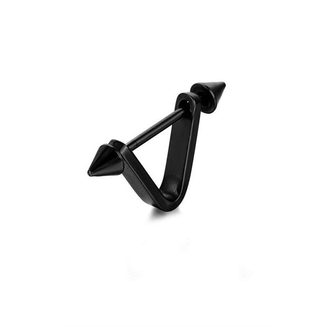 Cercel barbati model triunghi, filet surub, negru - eMAG.ro